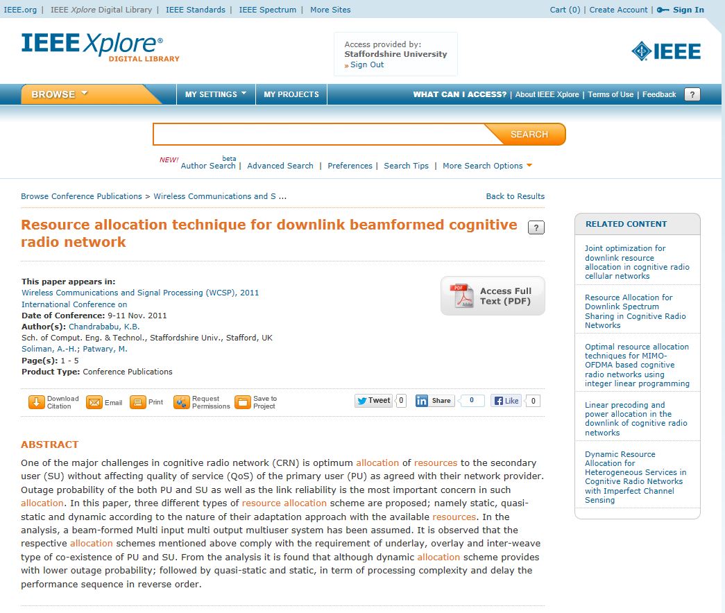 Resource allocation technique for downlink beamformed cognitive radio network - STORE ...